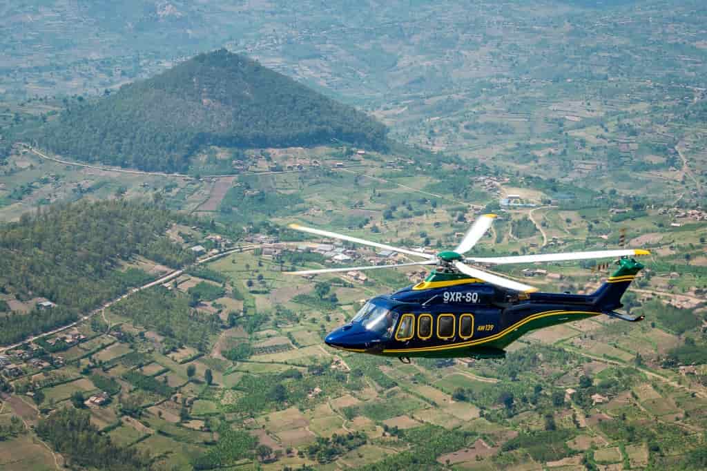 Rwanda Helicopter Tours Transfers to Akagera & Volcanoes